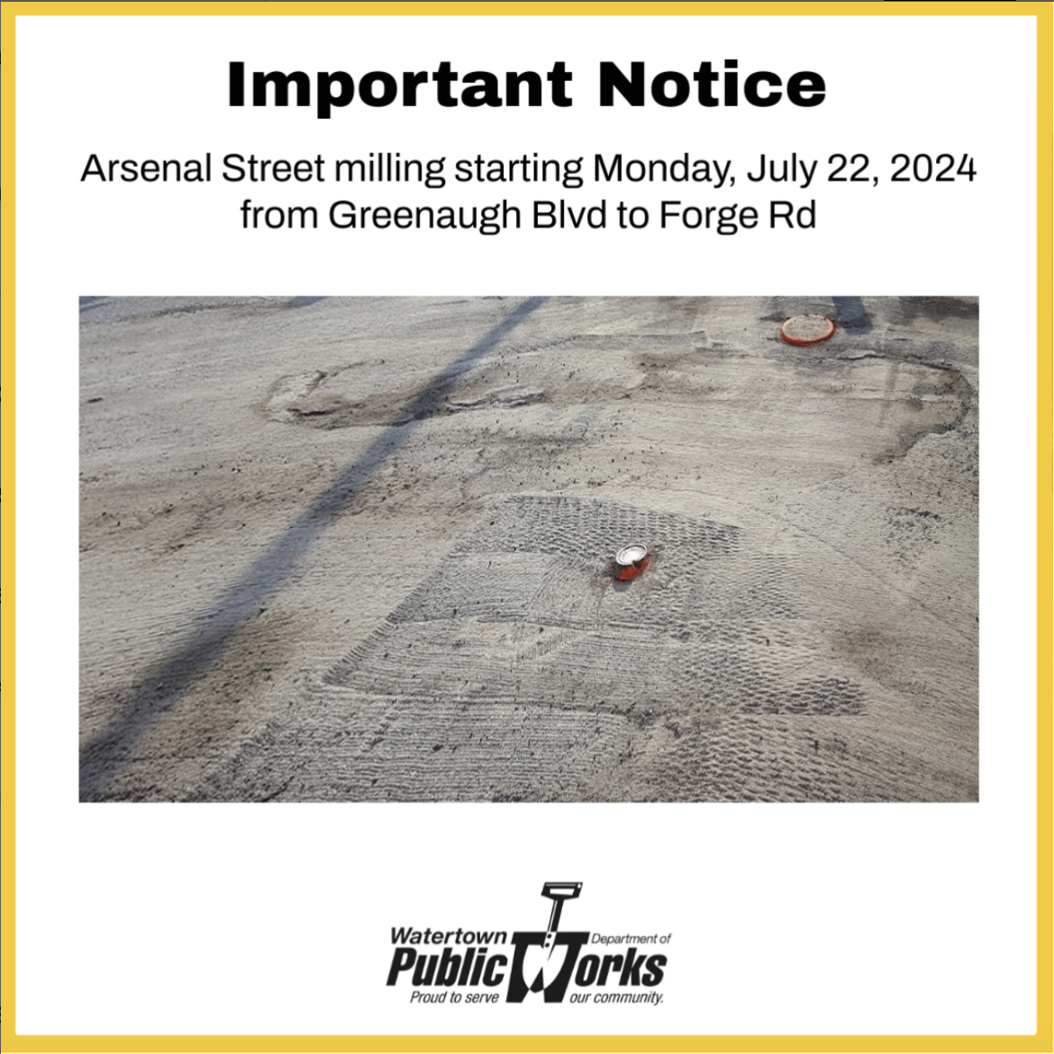Road Surface on Arsenal Street to be Milled Starting This Week ...