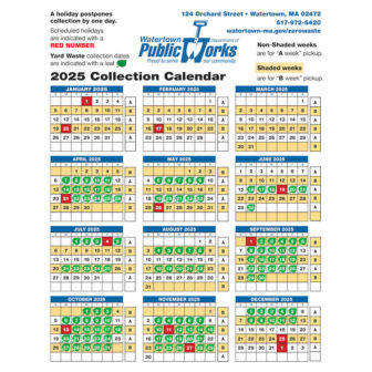 2025 Watertown Trash and Recycling Calendar Released | Watertown News