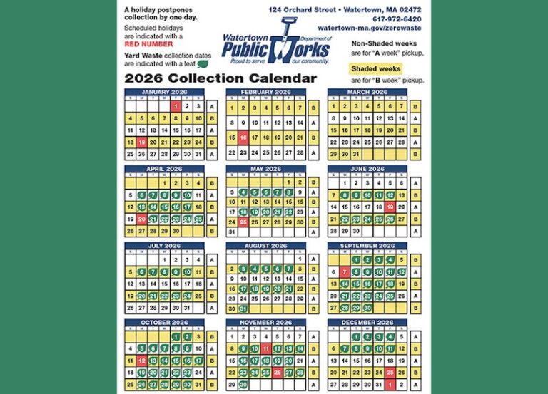 Department of Public Works Releases Trash & Recycling Calendar for 2026 ...